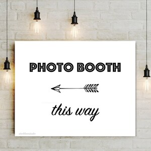Photo Booth This Way Sign: Black & White Party Decor (PDF, JPG) - Etsy