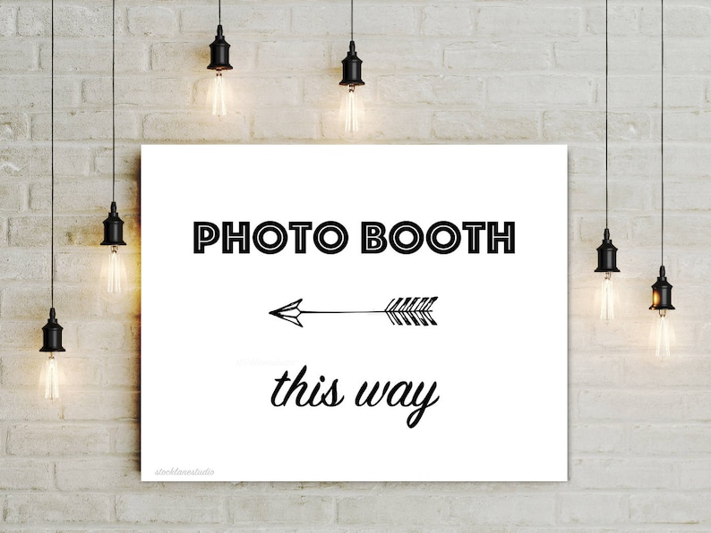 Printable Photo Booth This Way Sign With Left Arrow | Etsy