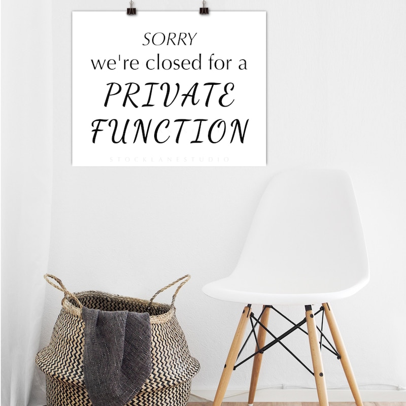 Closed for Private Event Sign - Etsy
