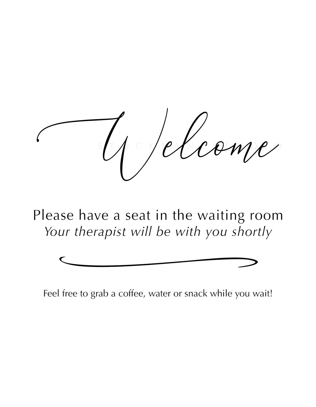 Printable Welcome Waiting Room Sign, Therapist Will Be With You, Have ...