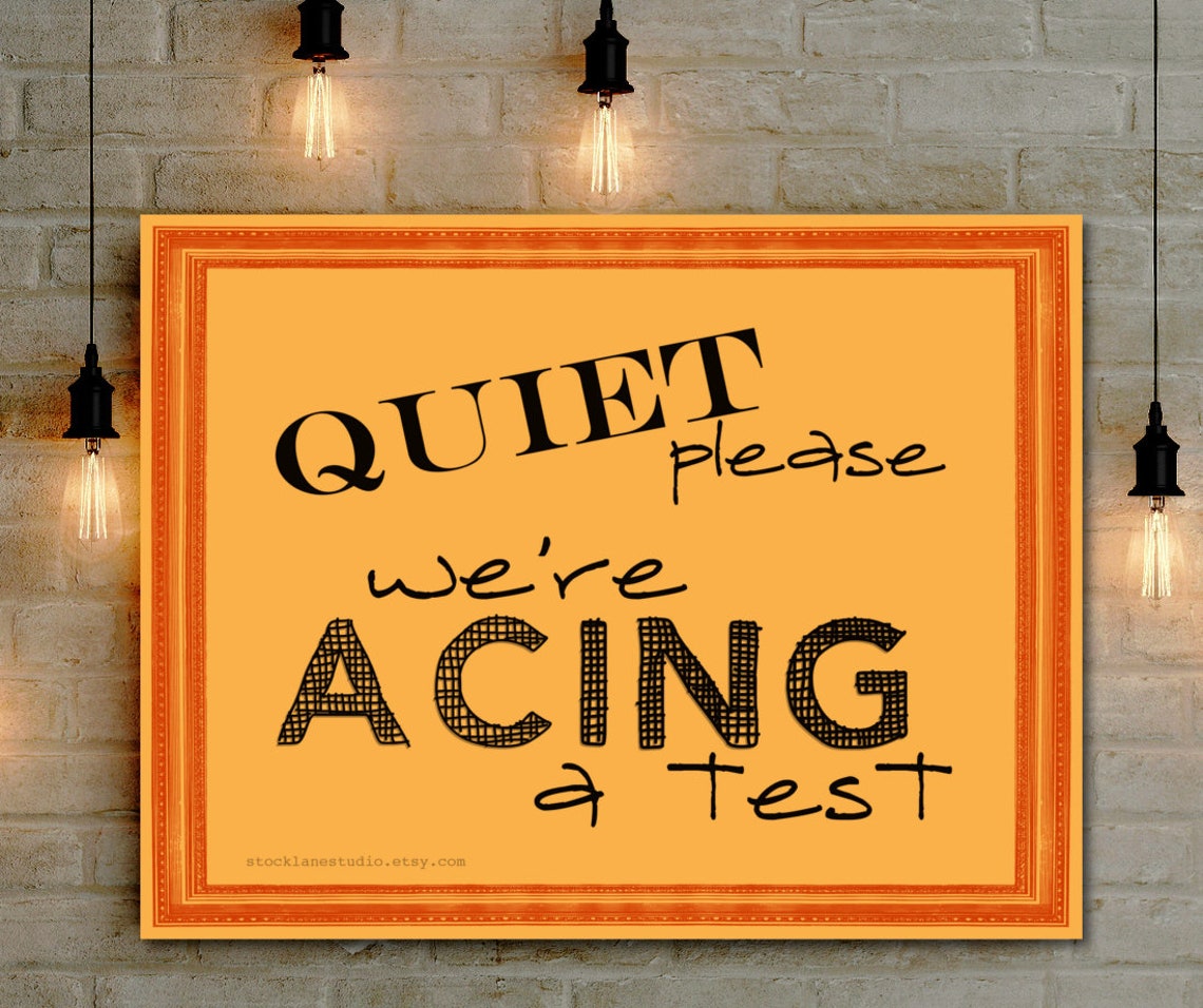 Printable Back to School Quiet Testing Sign Classroom Sign - Etsy