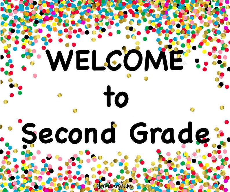 Back to School Printable Welcome to Second Grade sign for | Etsy