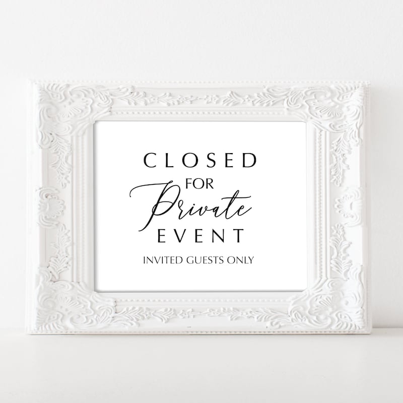 Closed for Private Event Sign - Etsy