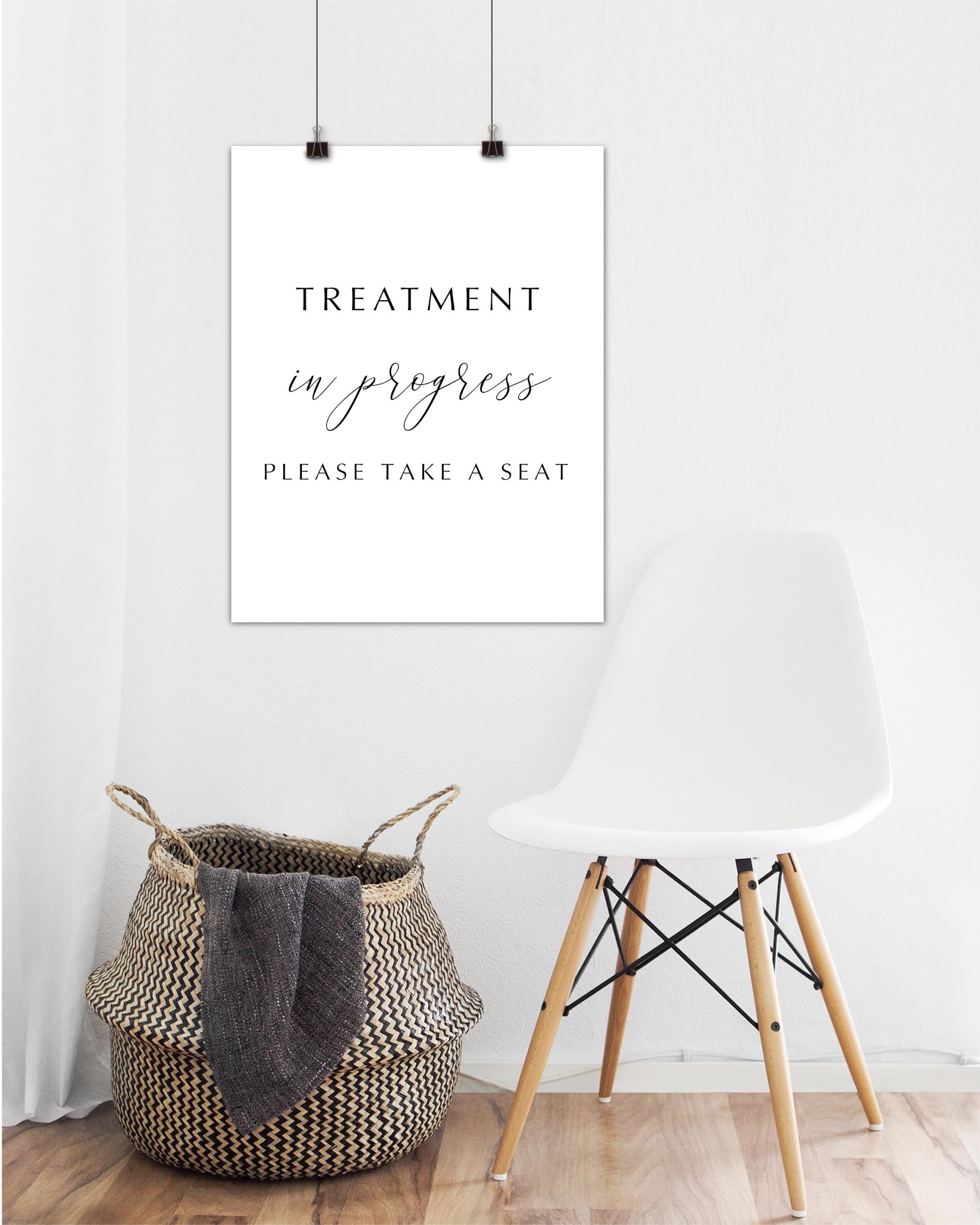 Treatments in Progress Printable Sign, Silence Phones, Speak Softly ...