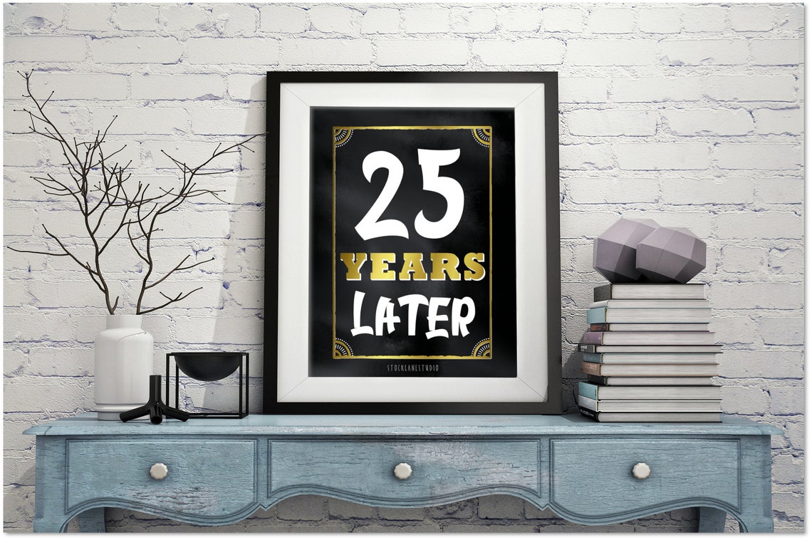 Printable 25 Years Later Class Reunion Party Sign, 25th Anniversary ...