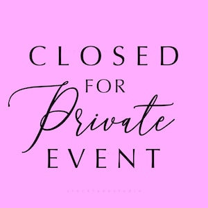 Printable Closed for Private Event Sign in Pink and Black, Do Not Enter ...