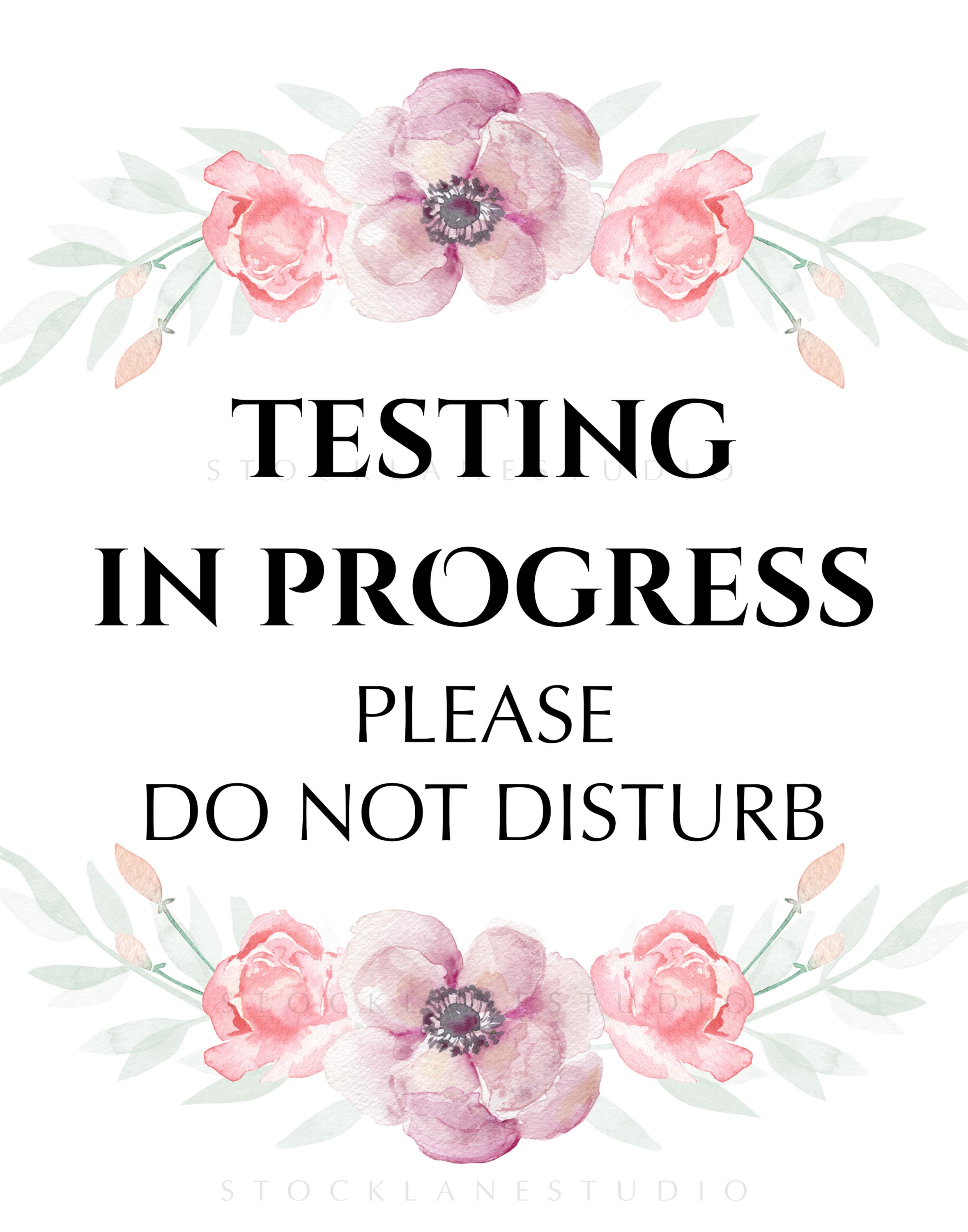 Printable Quiet Classroom Sign for Teacher Shhh Testing in Progress ...