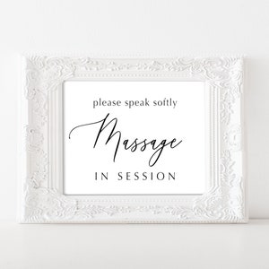 Please Speak Softly Massage in Session, Printable Black on White Do Not ...