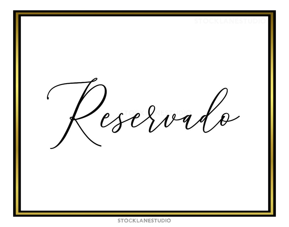Printable Reserved Table Sign in Spanish Reservado Wedding | Etsy
