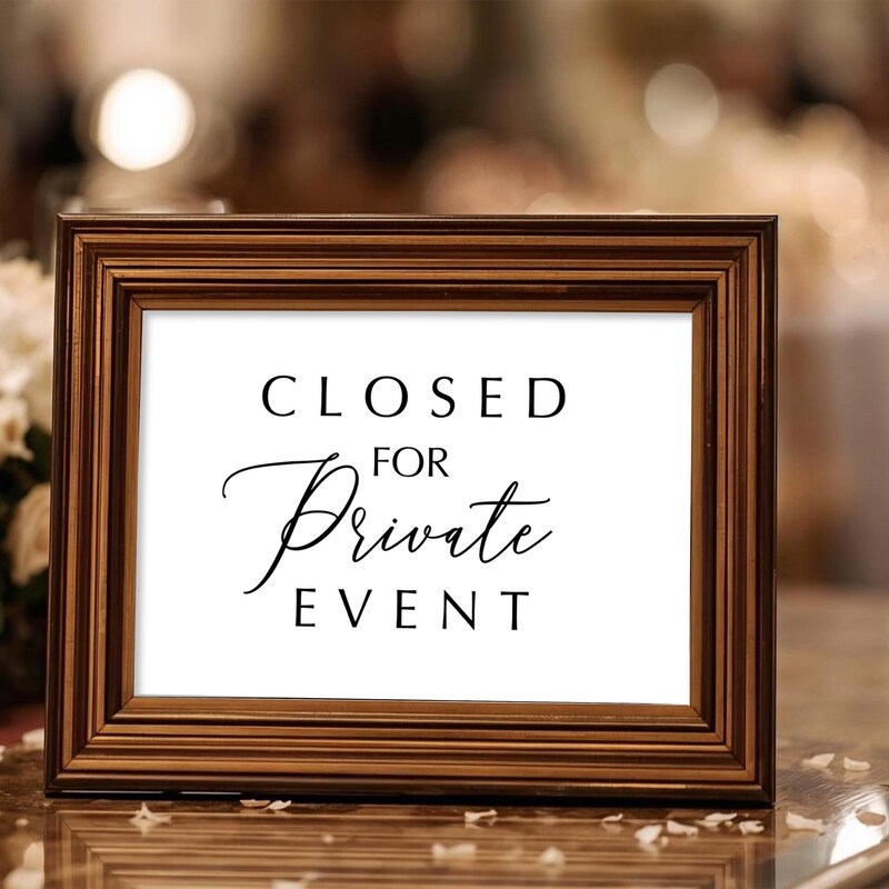 Closed for Private Event Sign - Etsy