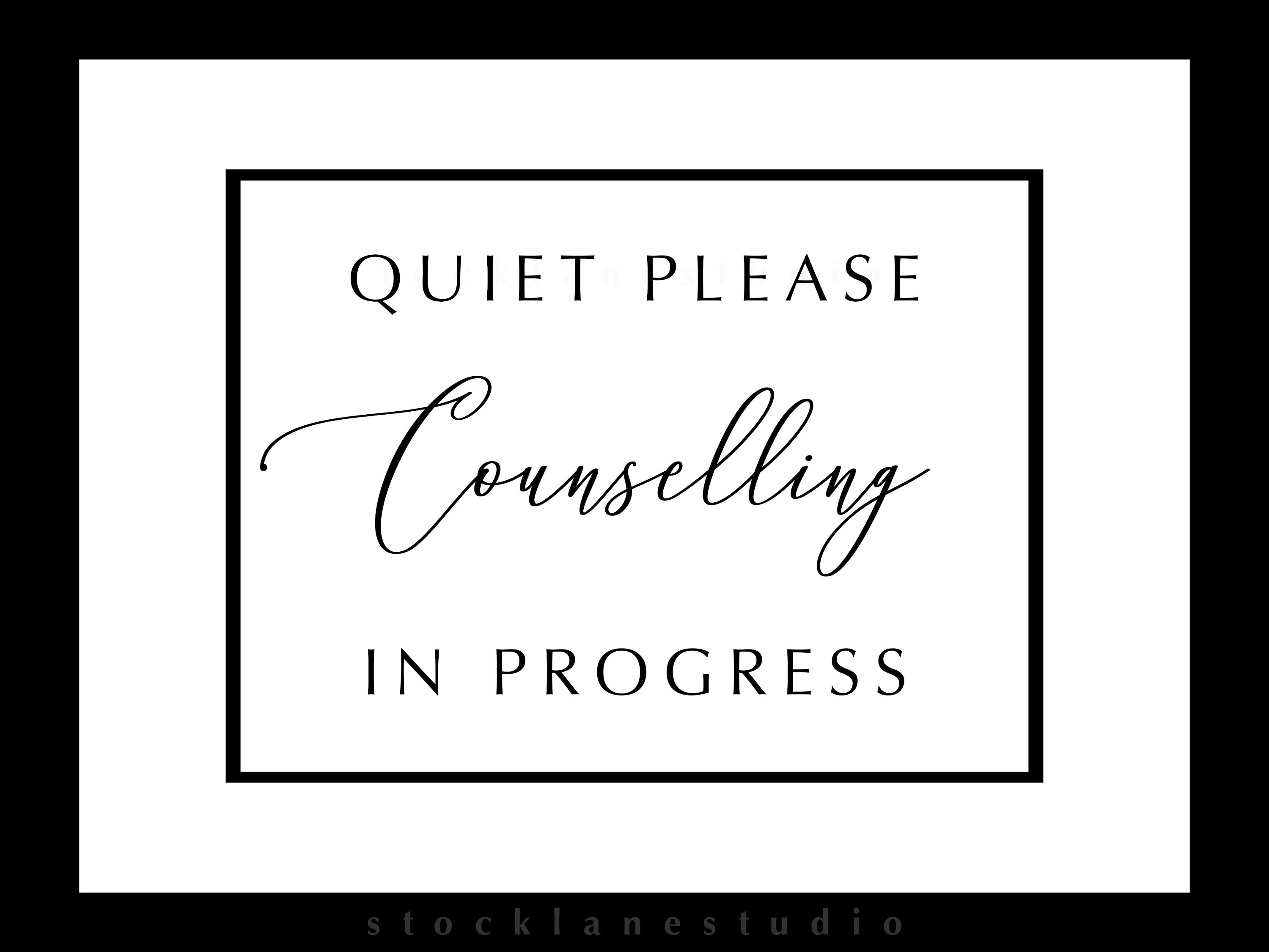 Printable Quiet Please Counselling in Progress DIY Shhh | Etsy