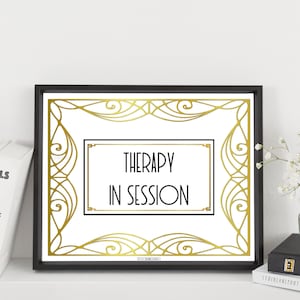 Therapy in Session Office Door Sign, DIY Counseling Download Wall Art ...