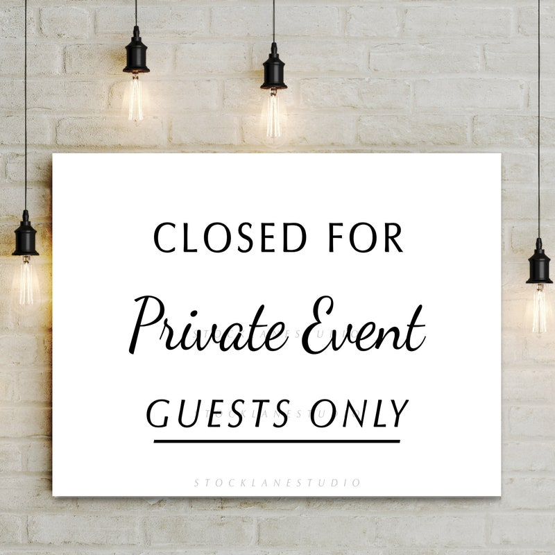 Closed for Private Event Sign - Etsy