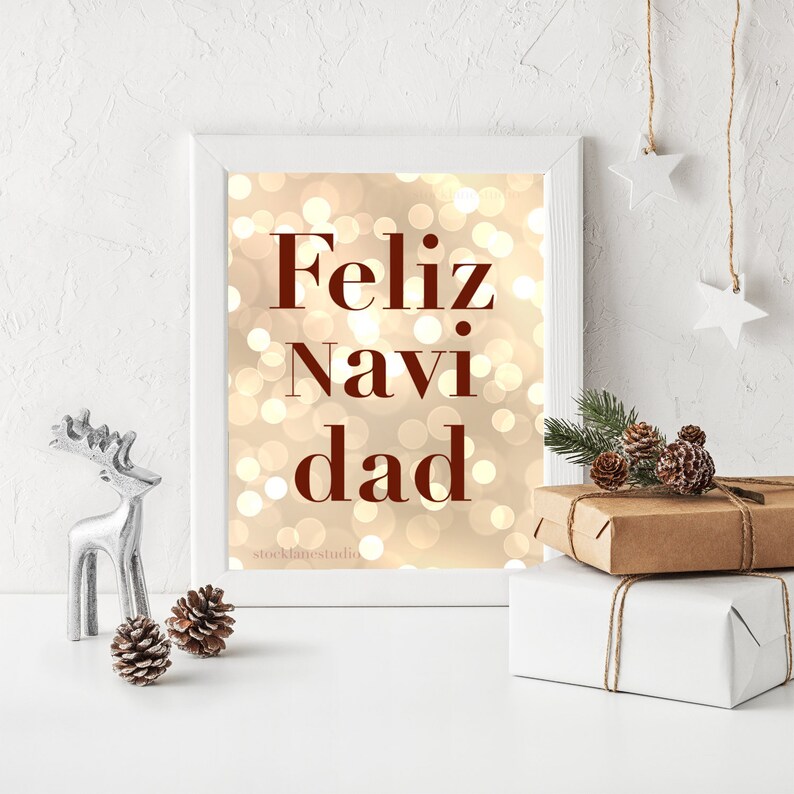 Printable Christmas Wall Art Feliz Navidad Spanish Merry | Etsy