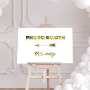 Printable Photo Booth Bundle Set of 2 Black White This Way Directional ...