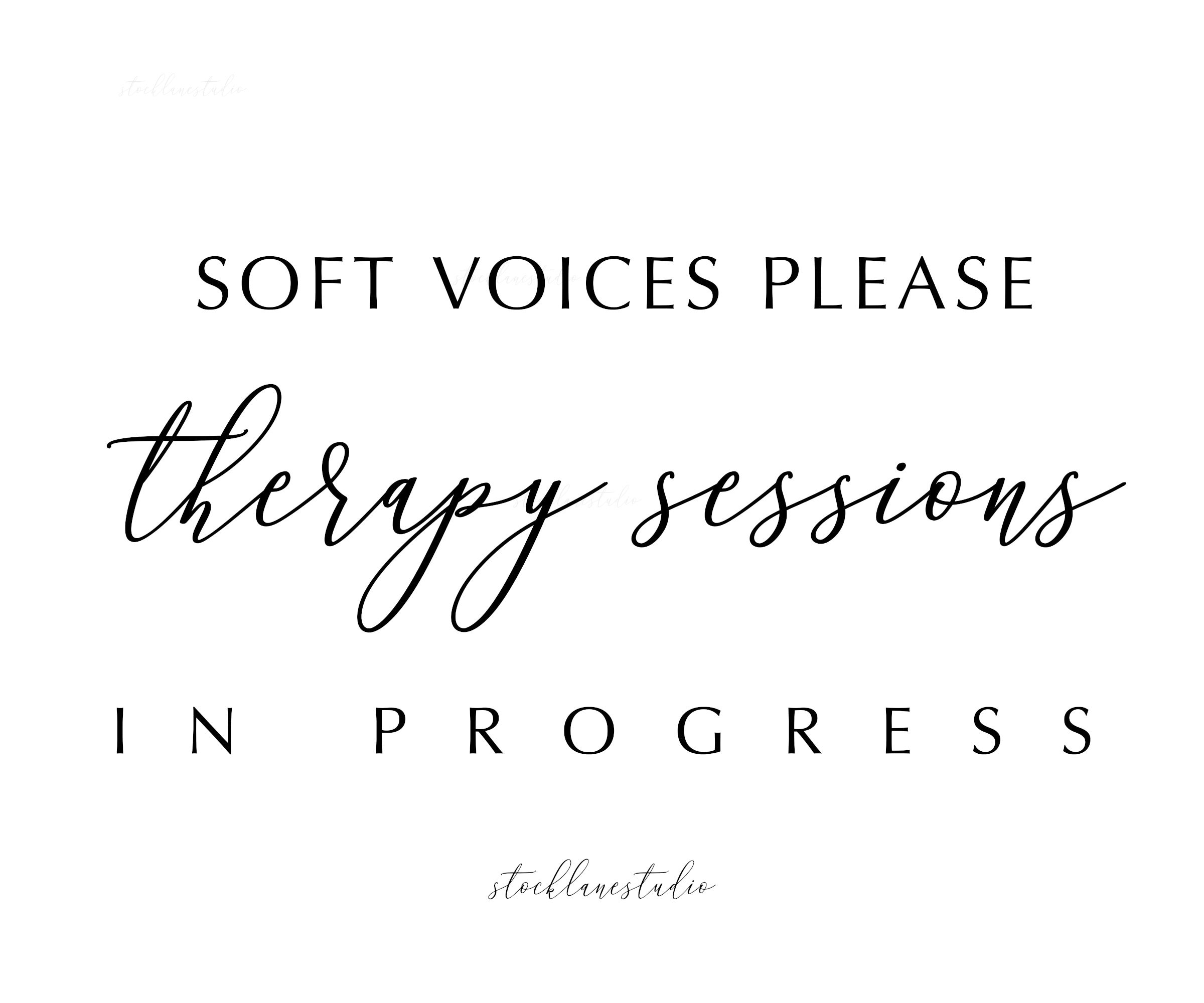 Printable Quiet Sign, Soft Voices Please Therapy Sessions in Progress ...