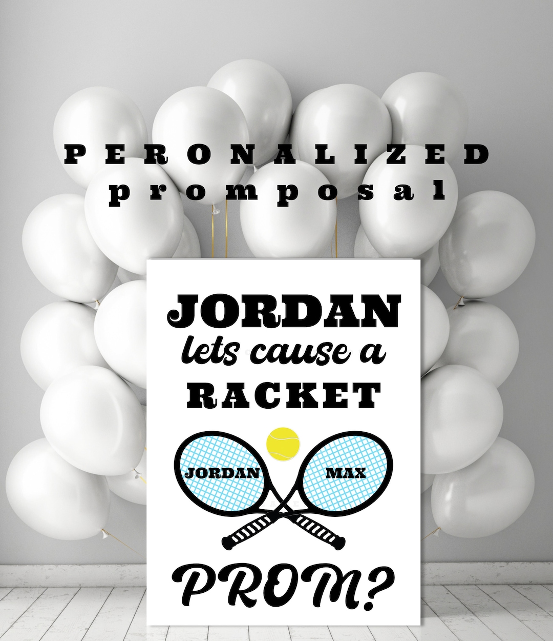 Custom Tennis Promposal 2024 Printable Digital Prom Proposal or HOCO ...