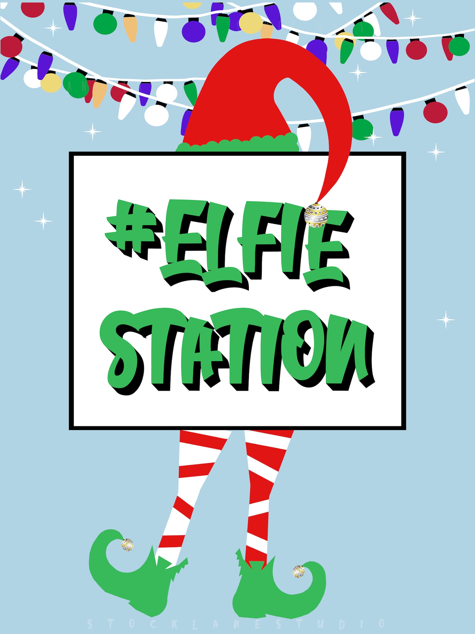 Elfie Station Printable Funny Elf Christmas Party Sign for - Etsy