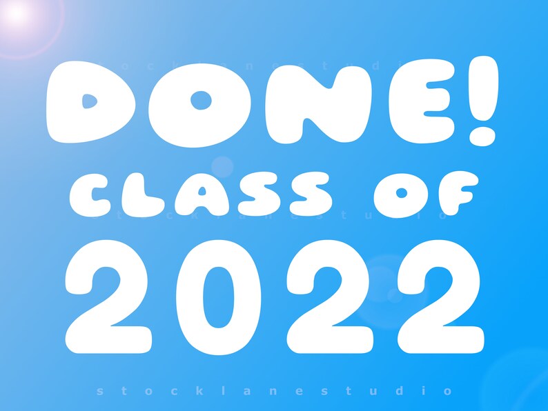 Printable Done Class of 2022 Graduation Party Sign Blue | Etsy