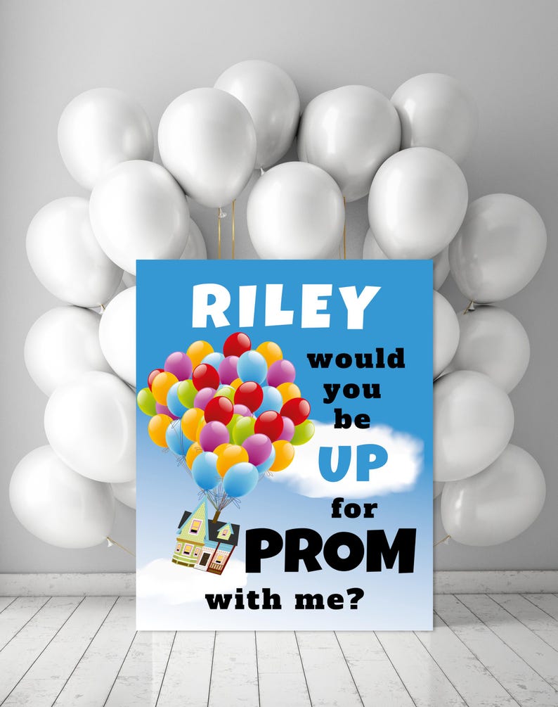 Personalized Balloons Promposal Sign | Custom Printable up for Prom ...
