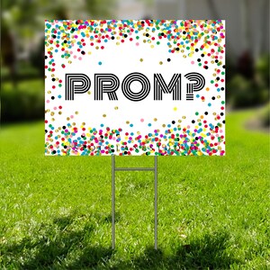 Printable Promposal Sign, Colorful Confetti L Invite to Prom 2025 ...