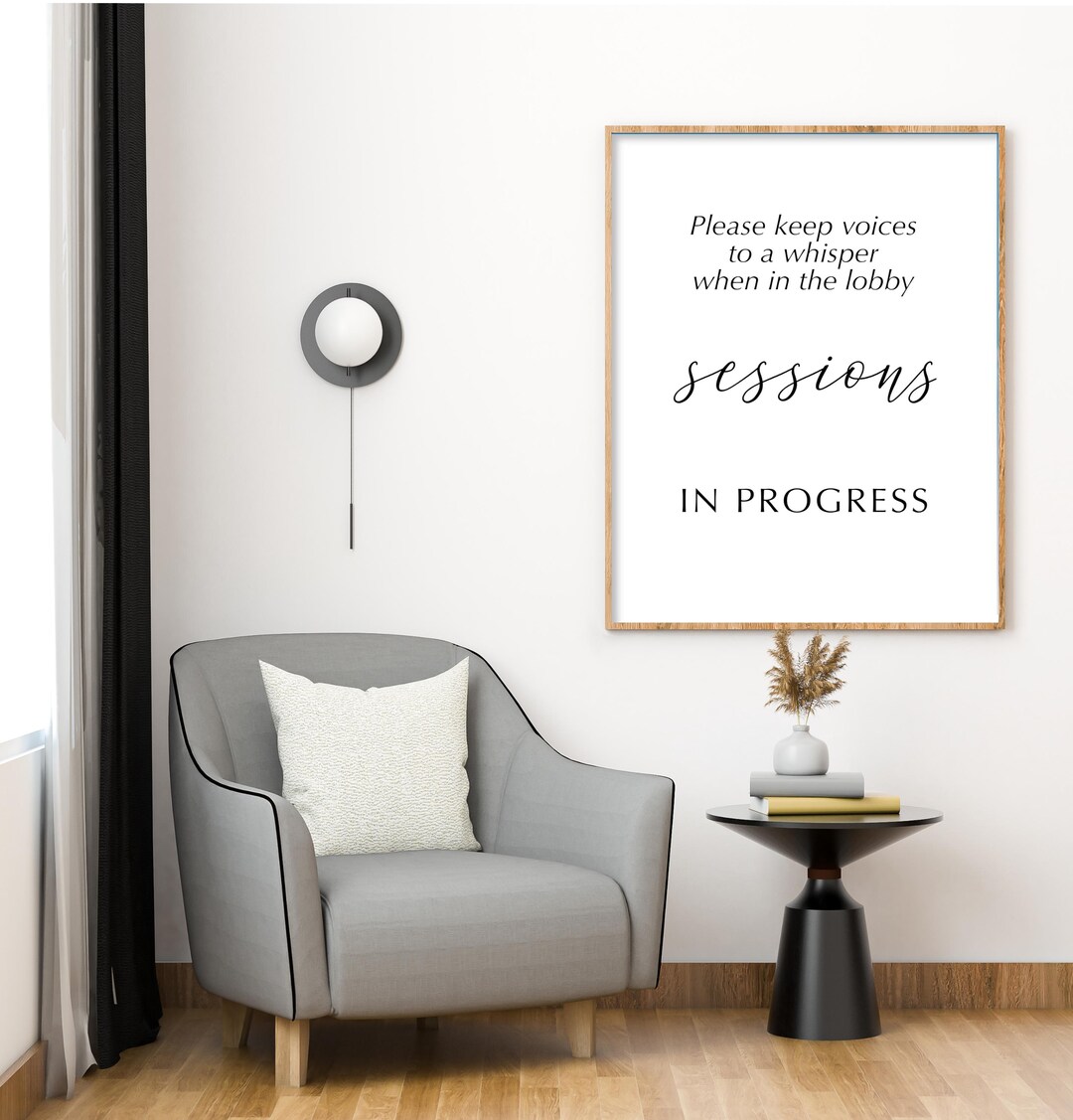 Please Whisper Sign: Black & White Lobby Poster (digital Download, 5x7 ...