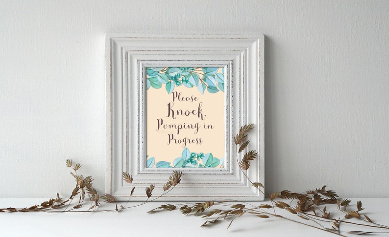Printable 2 Sided Breastfeeding Sign for Nursing Mothers, Knock Please ...