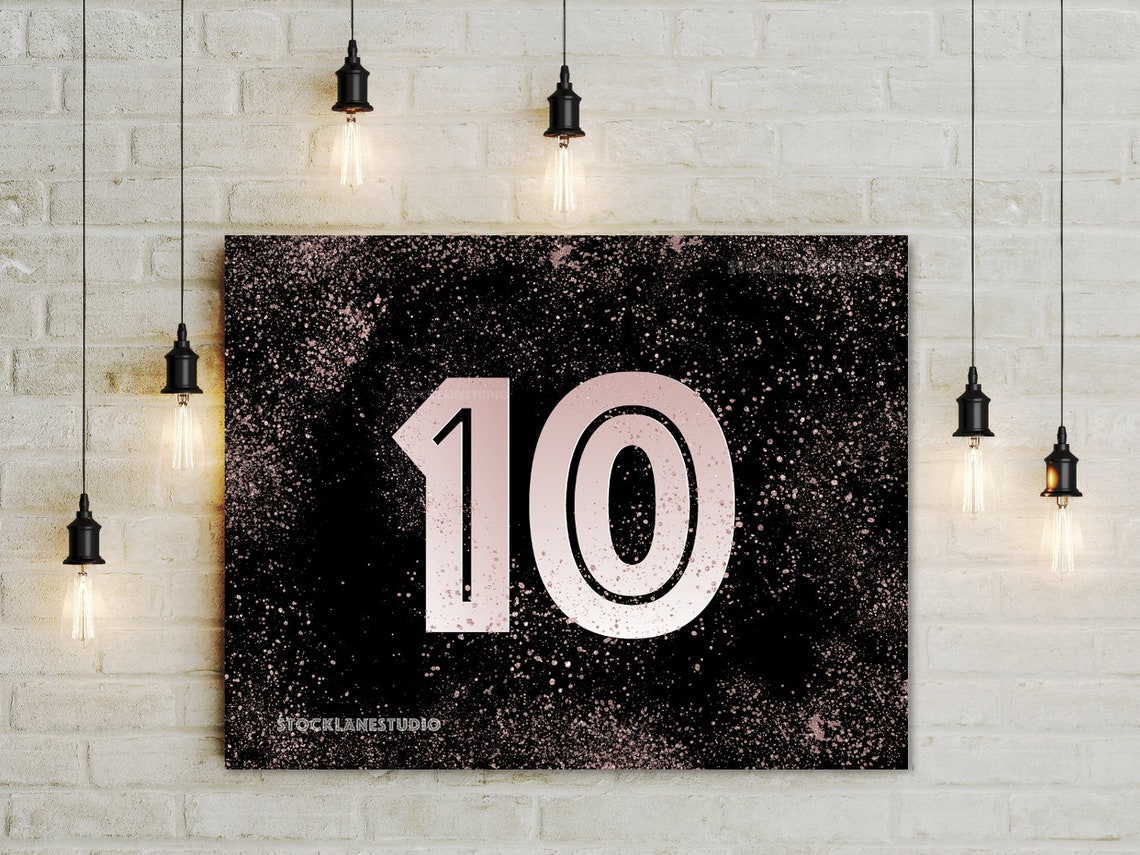 10th Birthday Party Sign Printable Ten Year Old Decor Number | Etsy
