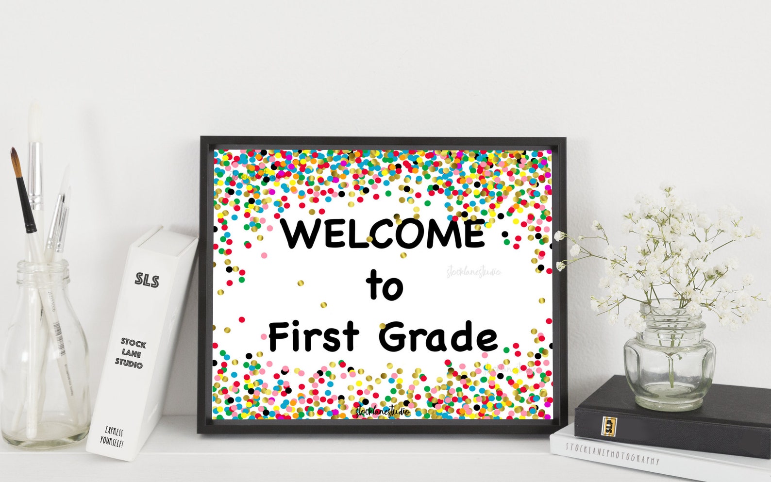 Printable Confetti Welcome Sign Colorful Confetti Classroom - Etsy