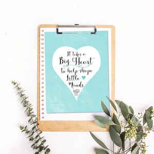 Teacher Appreciation Printable Valentine Gift, It Takes Big Heart to ...