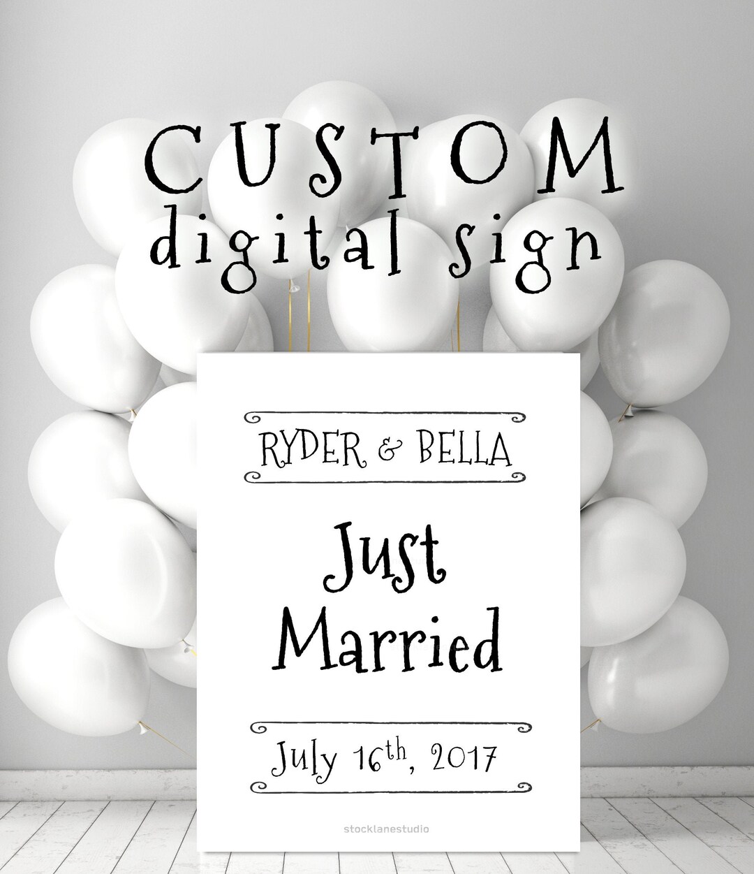 Printable Custom Just Married Wedding Sign, Digital Reception Table ...