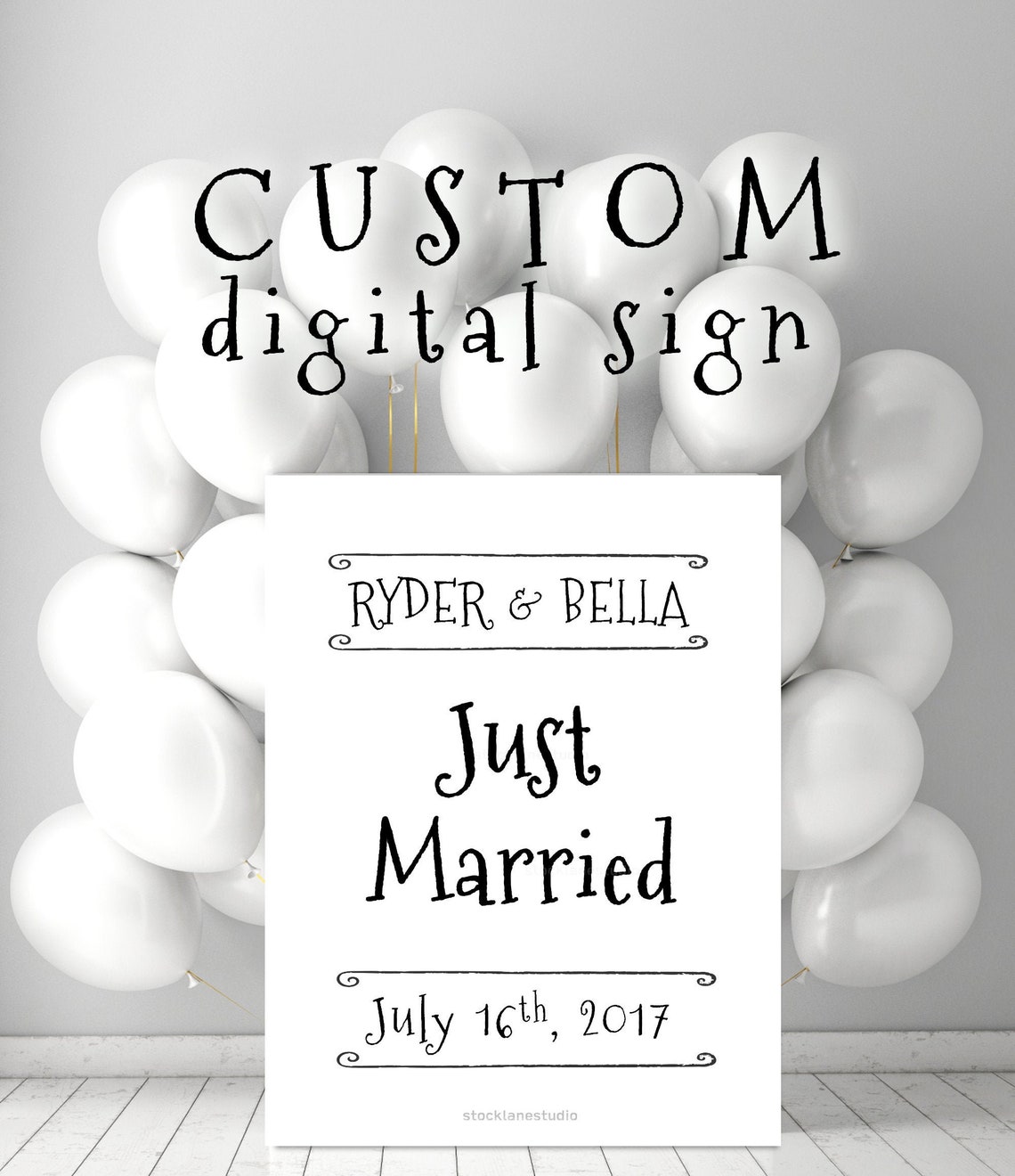 Printable Custom Just Married Wedding Sign Digital Reception - Etsy