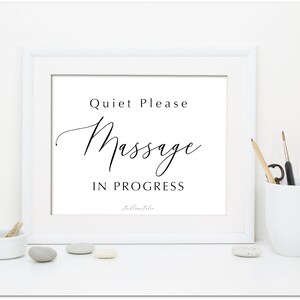 Printable Sign Please Speak Softly Massage in Progress, Black on White ...