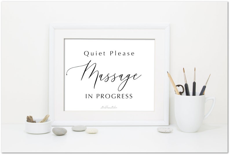 Printable Sign Please Speak Softly Massage in Progress Black - Etsy
