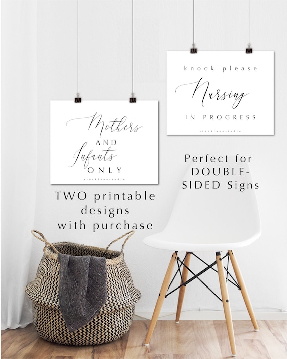 Printable Nursing Room Sign DIY 2 Sided Sign Knock Please | Etsy