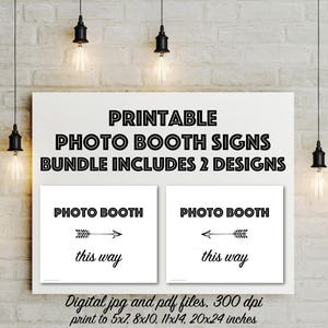 Printable Photo Booth Bundle Set of 2 Black White This Way Directional ...