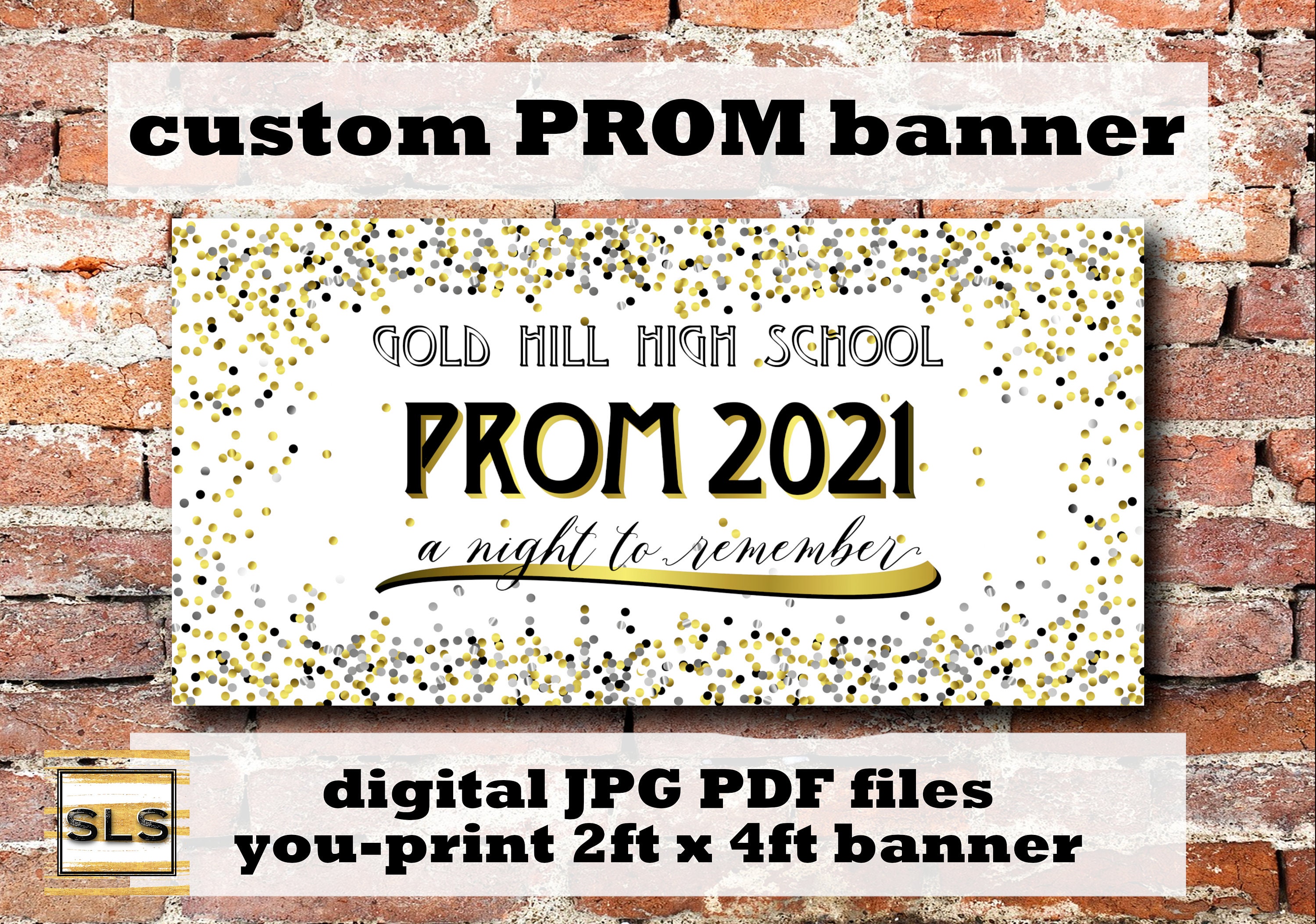 Printable Prom 2022 Poster Yard Sign Banner Gold Silver | Etsy Canada
