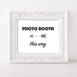 Photo Booth This Way Sign: Black & White Party Decor (PDF, JPG) - Etsy
