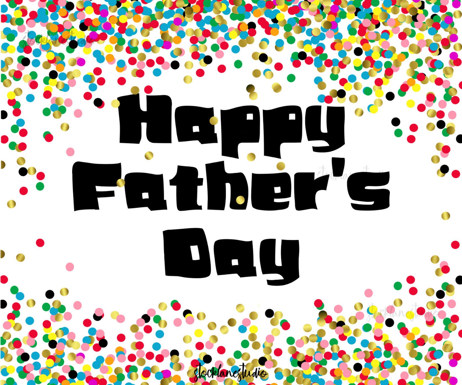 Printable Happy Father's Day Sign Colorful Confetti | Etsy