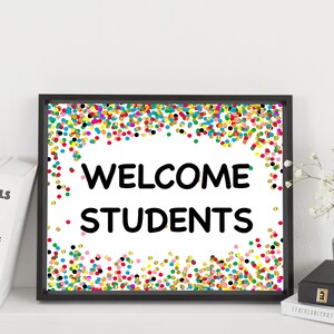 Welcome Students Printable Back to School Confetti Sign - Etsy