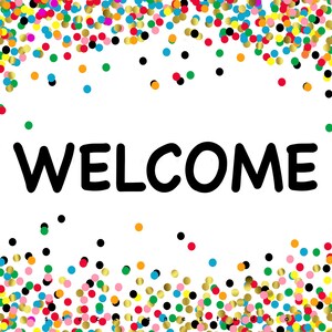 Printable Welcome Sign, Colorful Birthday Party Poster, Event Entrance ...