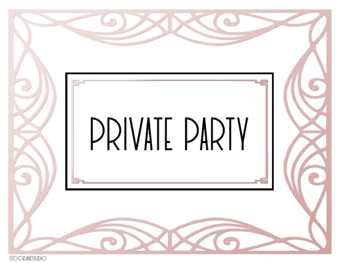 Printable Private Party Event Sign Rose Gold Art Party Decor - Etsy Sweden