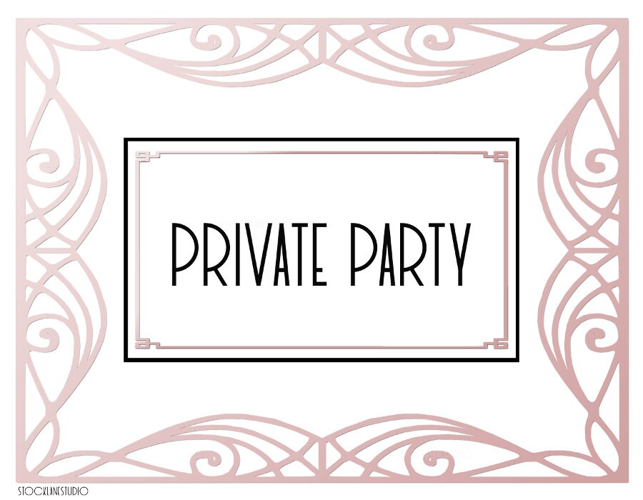 Printable Private Party Event Sign Rose Gold Art Party Decor | Etsy