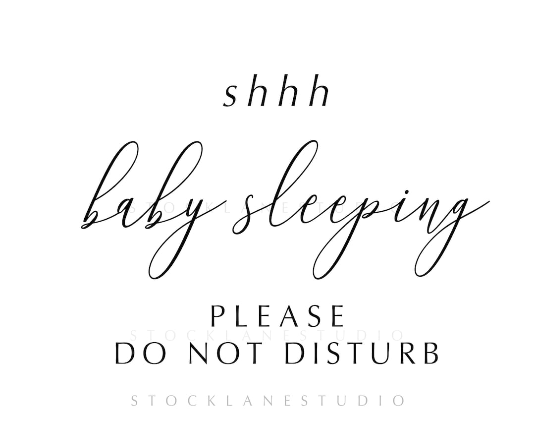 Printable Quiet Sign, Shhh Baby Sleeping, Please Do Not Disturb, Baby Shower Gift, Nursery Door ...