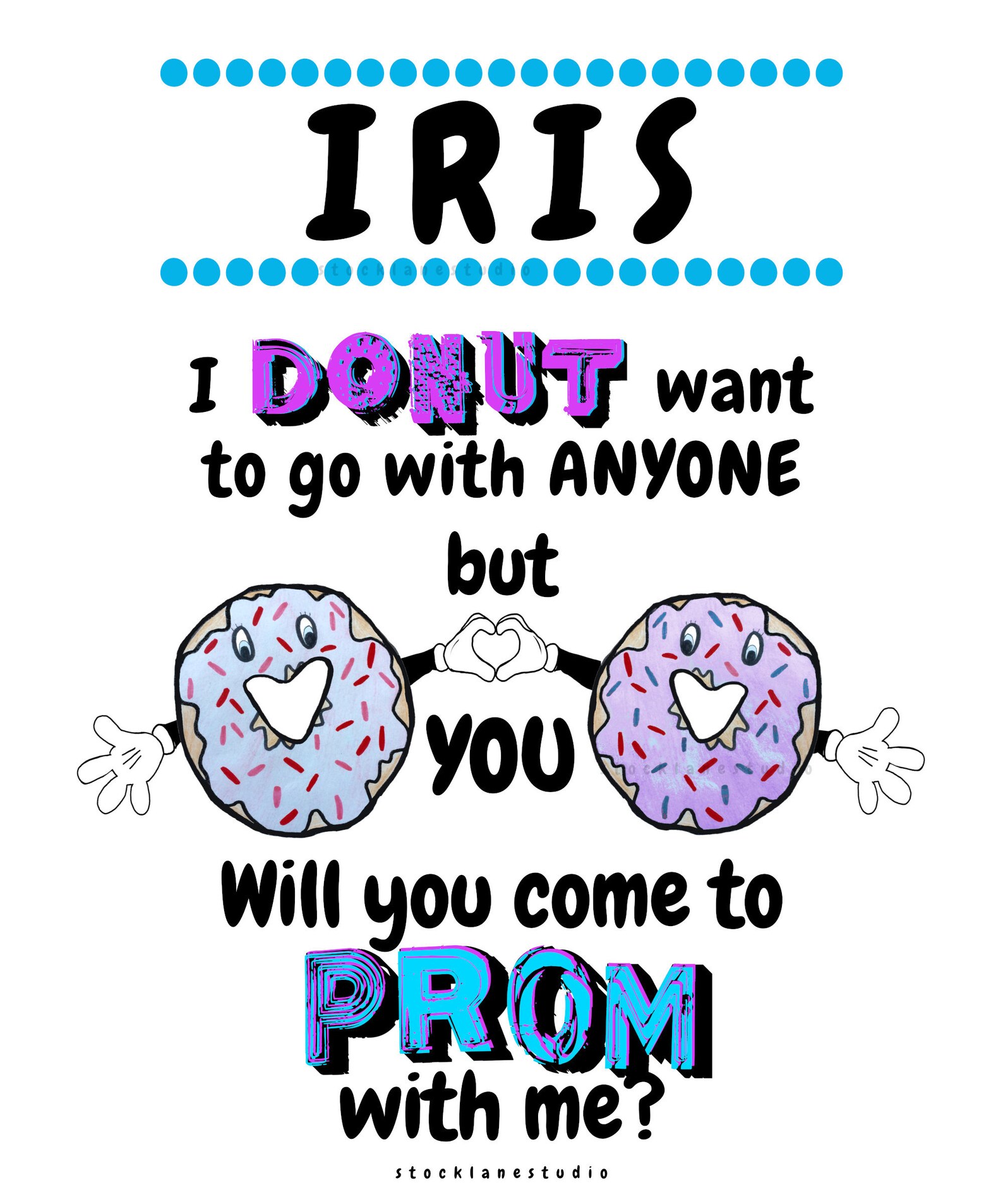 Printable Funny Personalized Donut Promposal for Her Will You - Etsy