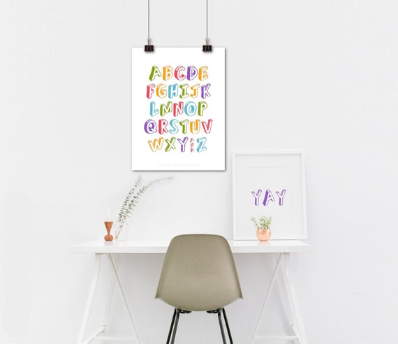 Printable Alphabet Poster Nursery Decor Abc's Classroom - Etsy