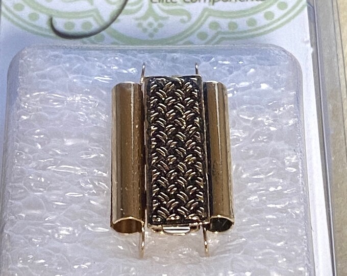 Elegant Elements - Beadslide Cross Hatch Clasp - 10mm*18mm Antique Gold ...