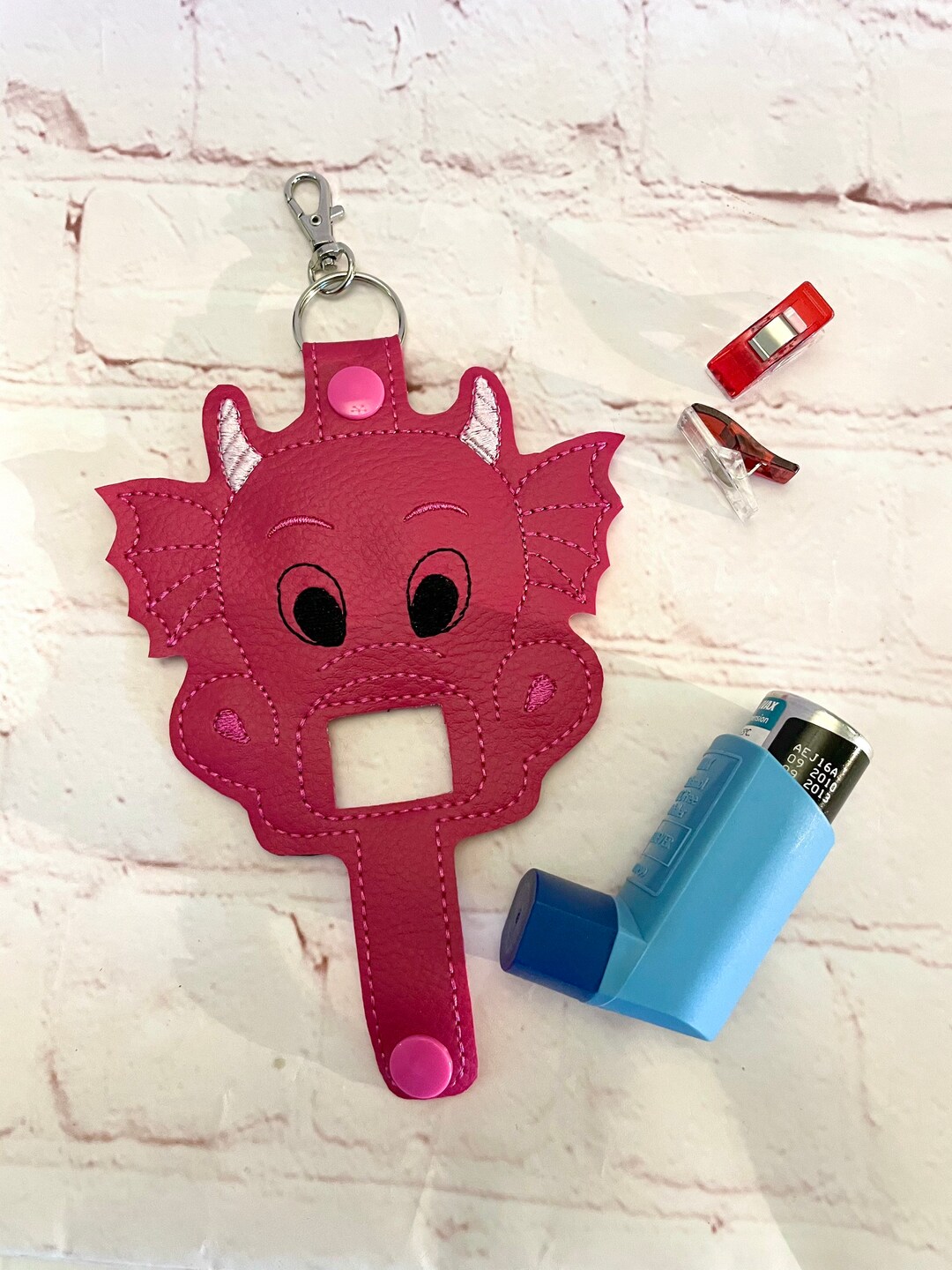 Pink Dragon Inhaler Case, Salbutamol Case, Asthma Pump Holder, Travel ...
