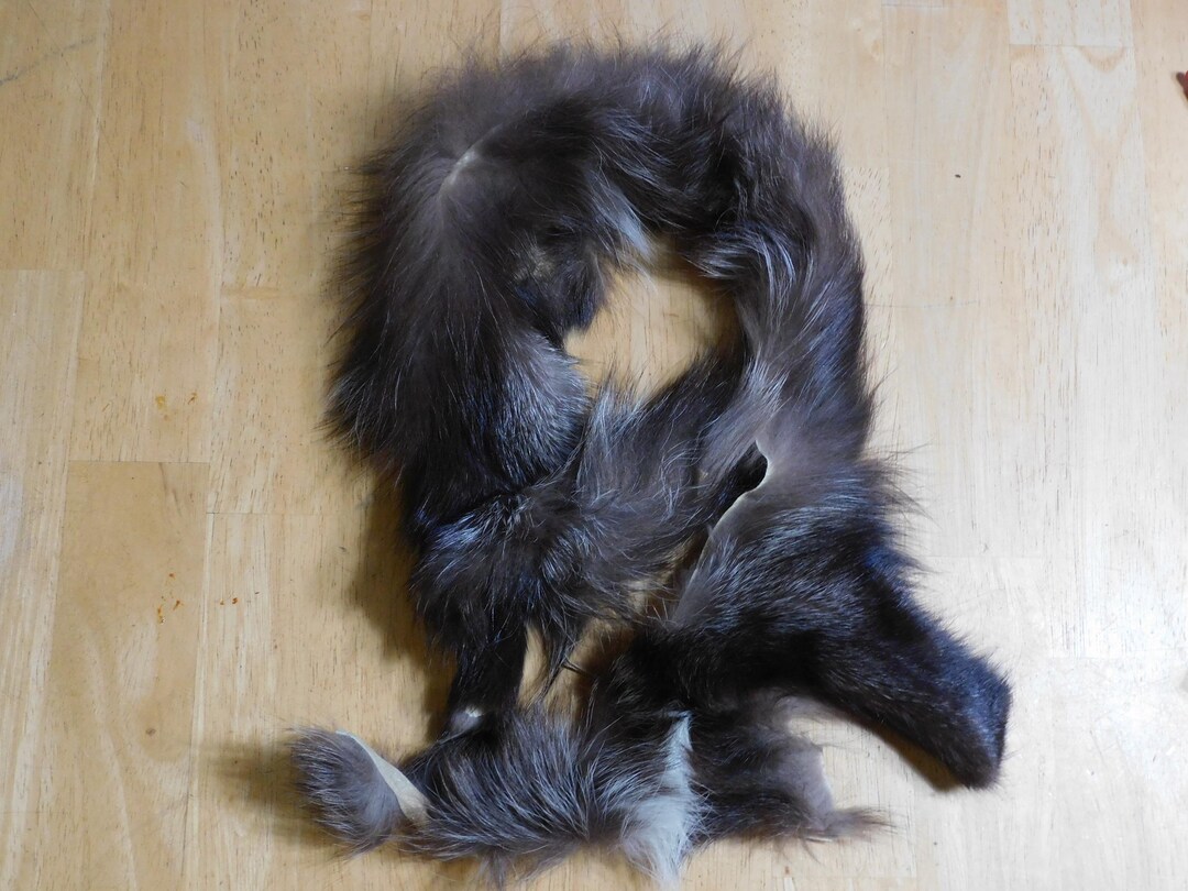 Silver Fox Fur Piece - Etsy