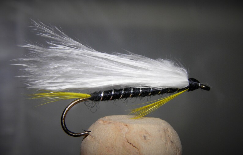 Black Ghost Marabou Streamer Set of Three Fishing Flies - Etsy UK